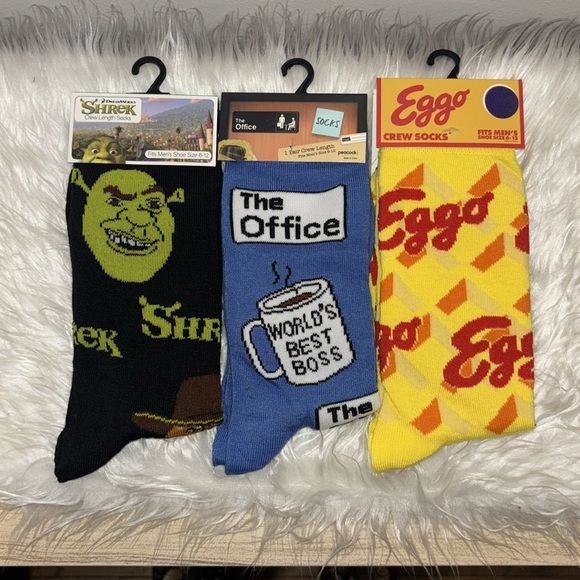 Underwear & Socks | 3 Meme Socks Crew Socks With Shrek The Office Eggo ...
